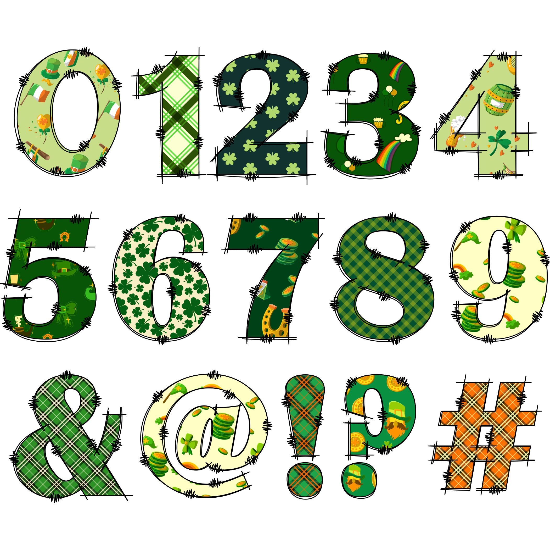 St Patrick's Day Letters PNG Shamrock Alphabet Clip Art - Etsy