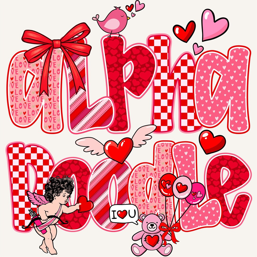 Preppy Valentine's Day Alphabet, Preppy Valentine PNG, Valentine's ...