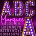 Purple Marquee Letters PNG, Light Bulbs Letters, PNG Letters, 3D ...