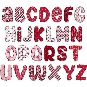 Valentine's Day Alphabet PNG, Love Alphabet Clip Art, PNG, Doodle ...