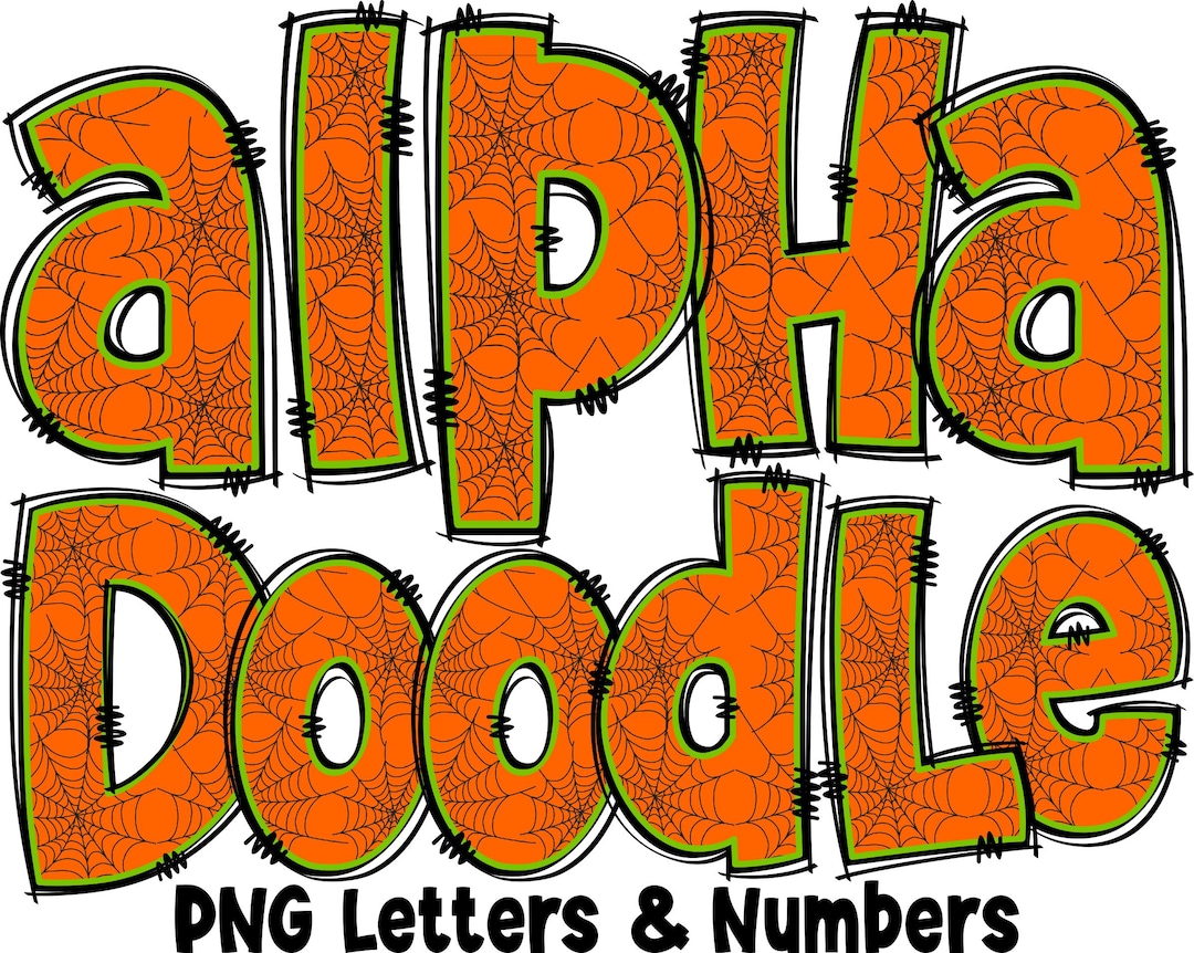 Halloween Alphabet PNG, Halloween, Halloween Day, Alpha Doodle, PNG ...