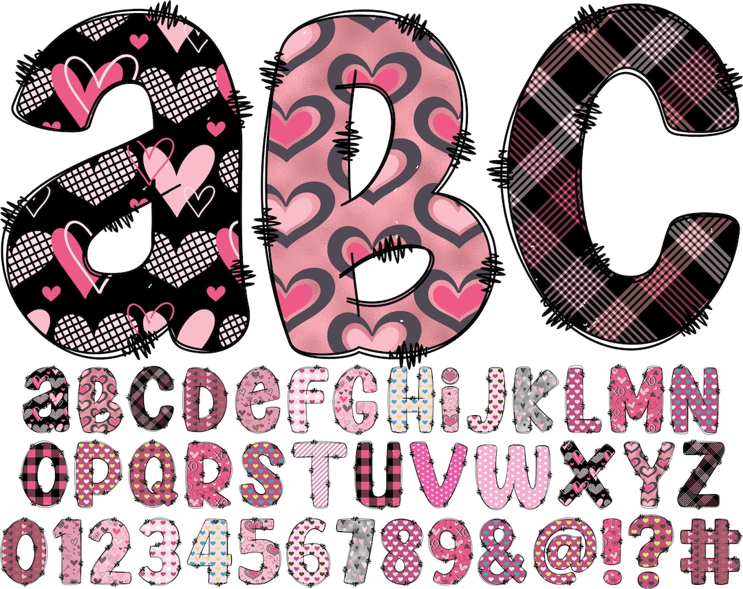Valentine's Day Alphabet PNG, Love Alphabet Clip Art, PNG, Doodle ...