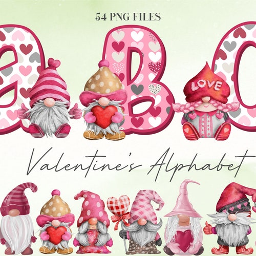 Valentine's Day Letters PNG Love Alphabet Clip Art PNG - Etsy