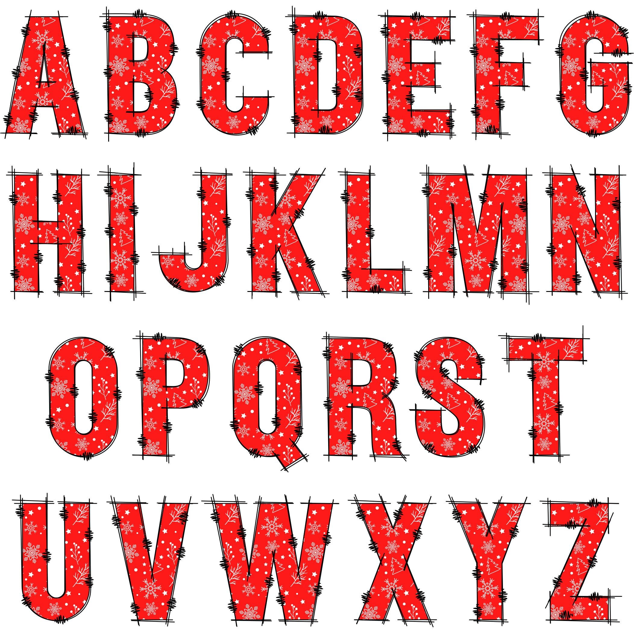 Christmas Clipart Alphabet PNG, Red Sublimation Alphabet Clip Art, PNG ...