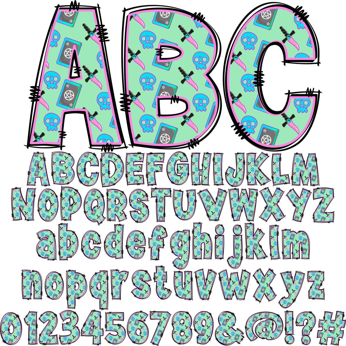 BUNDLE Halloween Alphabet PNG Halloween Halloween Day Alpha - Etsy