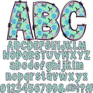 BUNDLE Halloween Alphabet PNG, Halloween, Halloween Day, Alpha Doodle ...