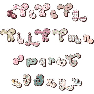 Retro Spring Alphabet PNG, Alpha Doodle, Doodle Flowers, Doodle Letters ...