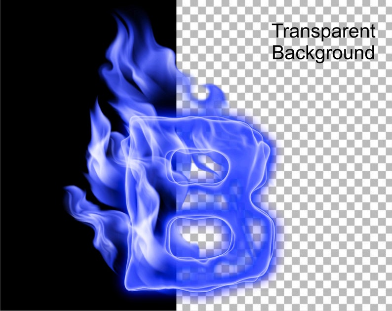 Blue Fire PNG Letters, Transparent Background, Flame Alphabet Clip Art ...