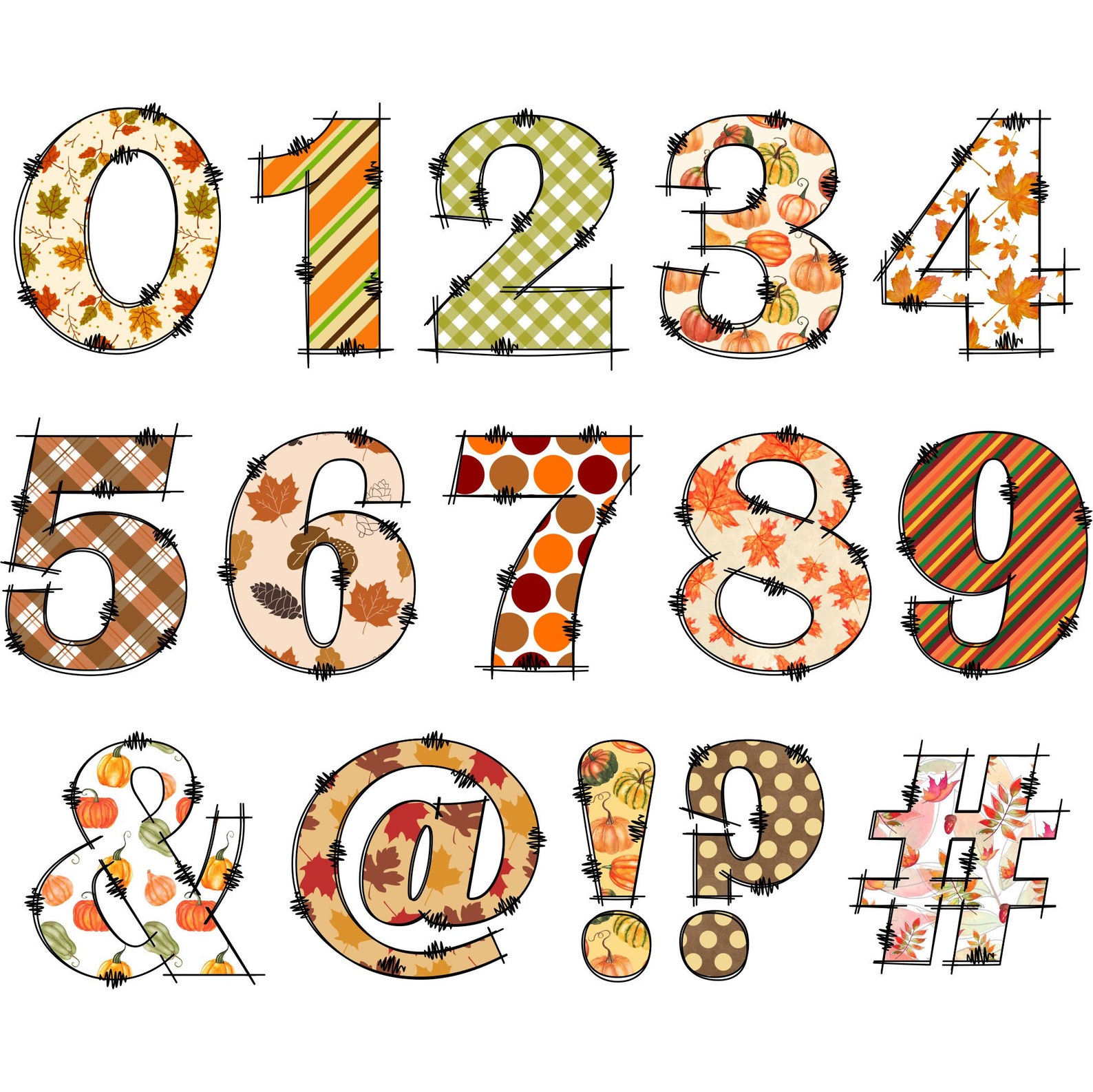 Autumn Fall Clipart Alphabet PNG Watercolor Alphabet Clip - Etsy