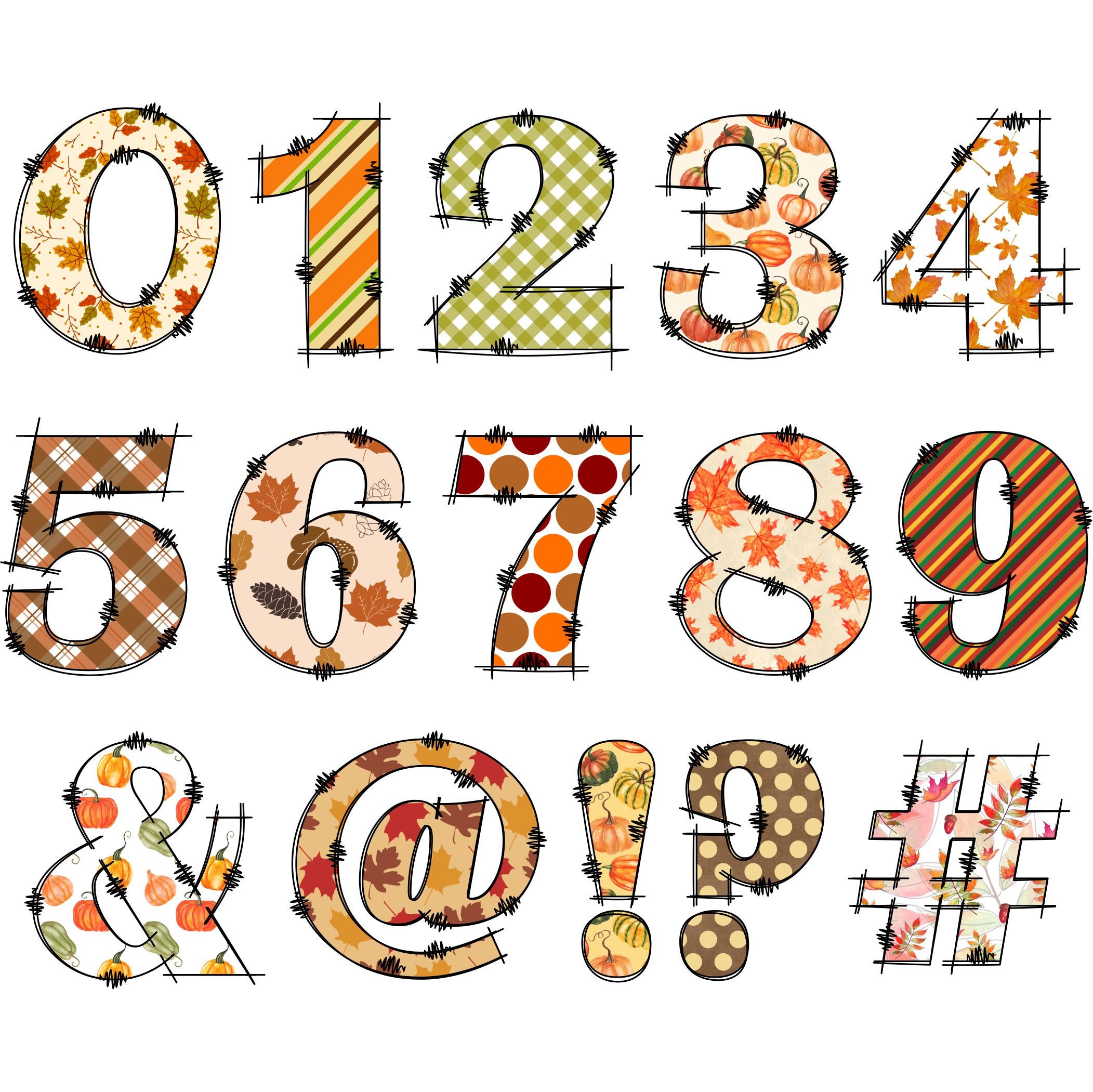 Autumn Fall Clipart Alphabet PNG Watercolor Alphabet Clip | Etsy