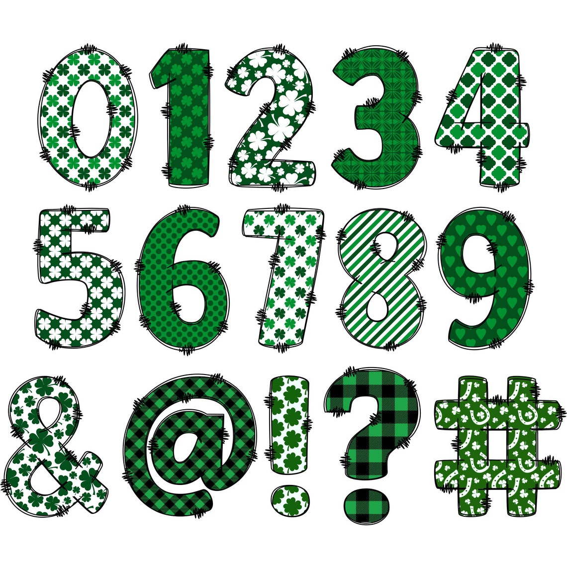 St Patrick's Day Letters PNG Shamrock Alphabet Clip Art - Etsy