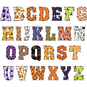 Halloween Clipart Letters PNG, Doodle Alphabet Clip Art, Transparent ...