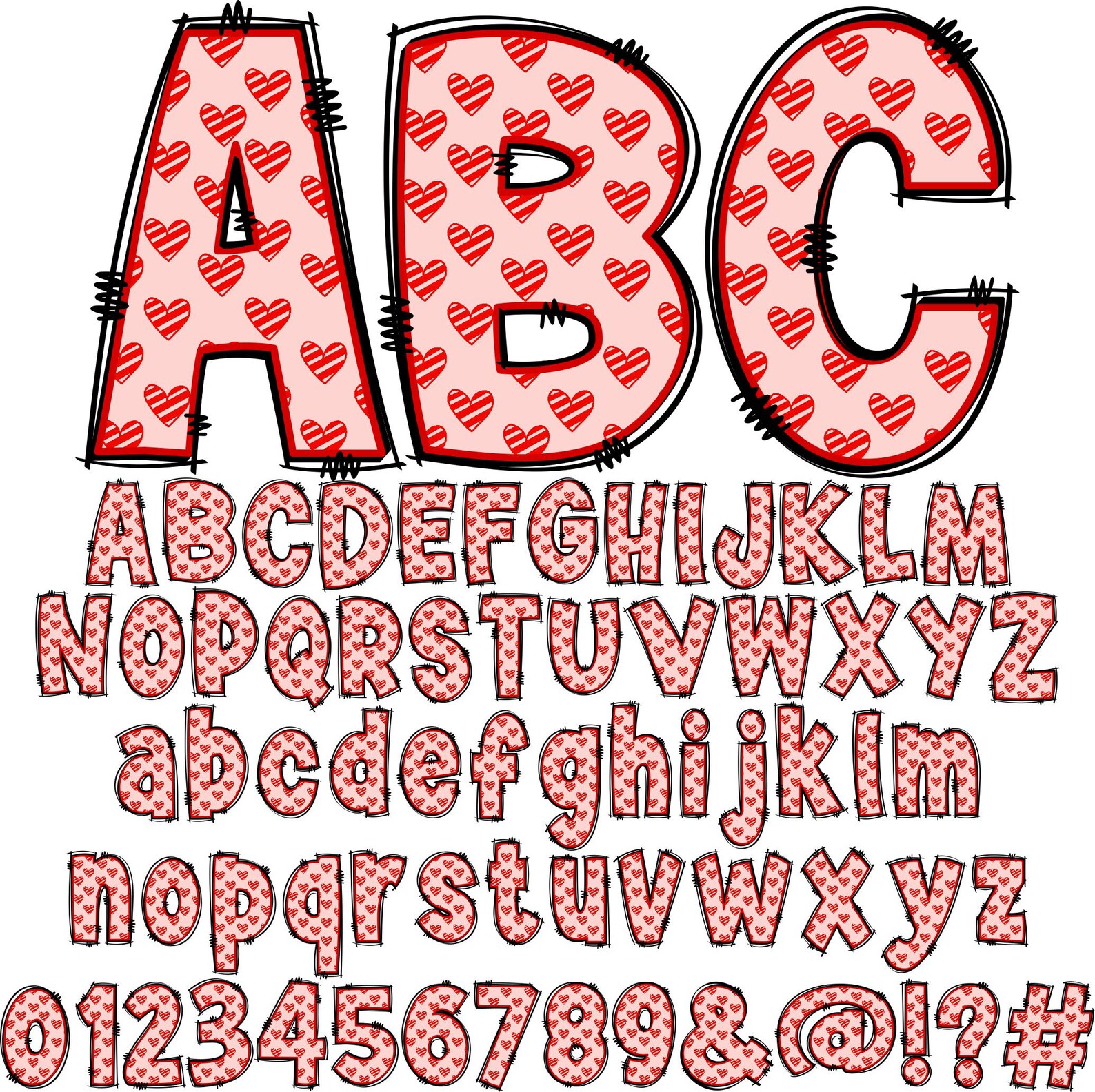 Valentine's Day Alphabet PNG Valentines Letters - Etsy