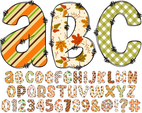 Fall Autumn Clipart Alphabet PNG Watercolor Alphabet Clip - Etsy