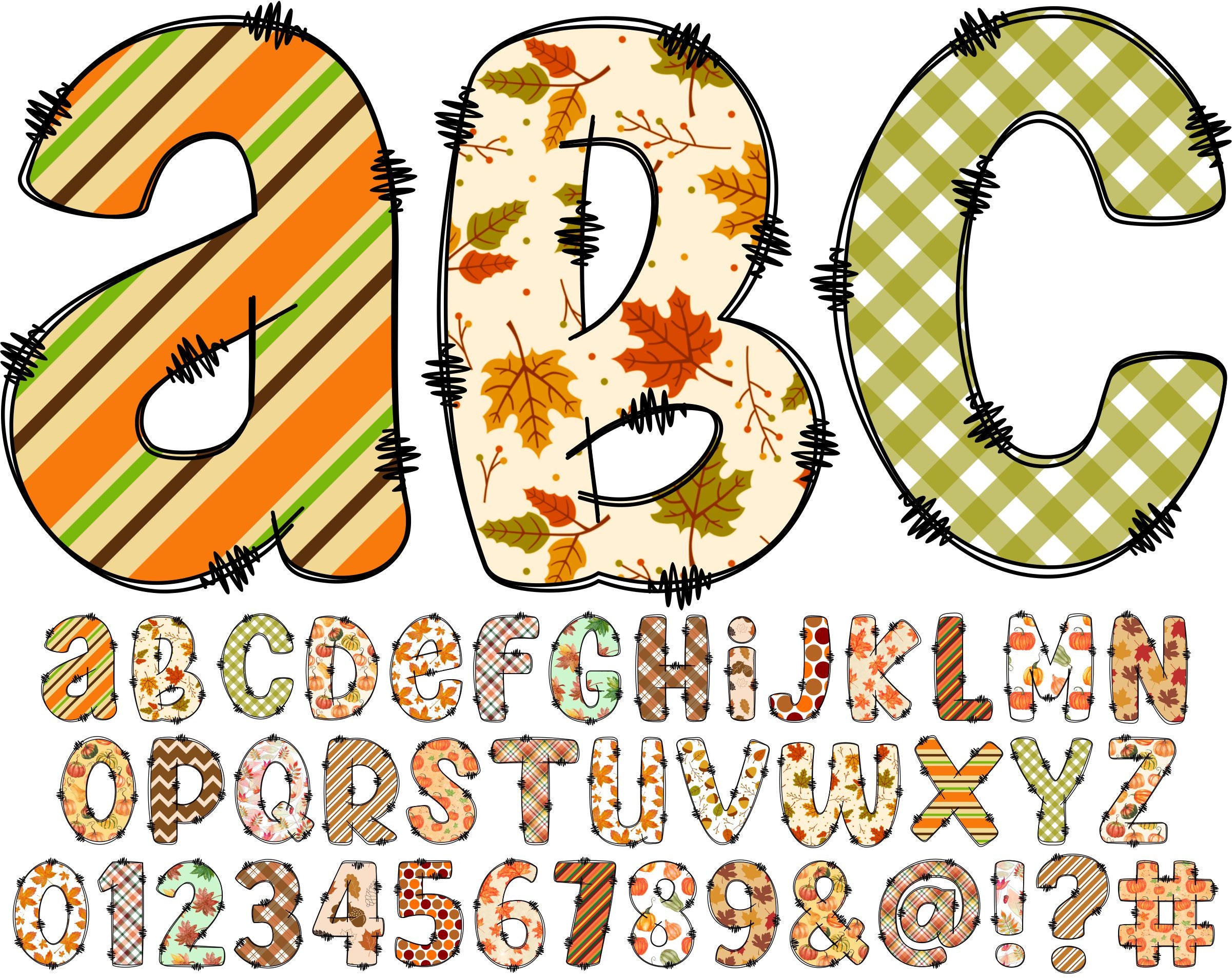 Fall Autumn Clipart Alphabet PNG Watercolor Alphabet Clip | Etsy