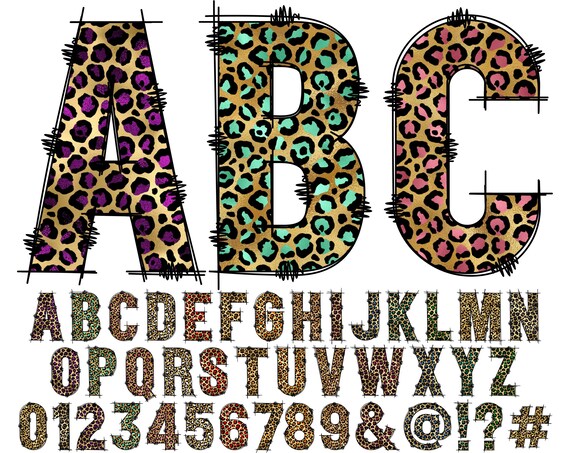 Leopard Print Alphabet PNG Doodle Clip Art Transparent PNG | Etsy
