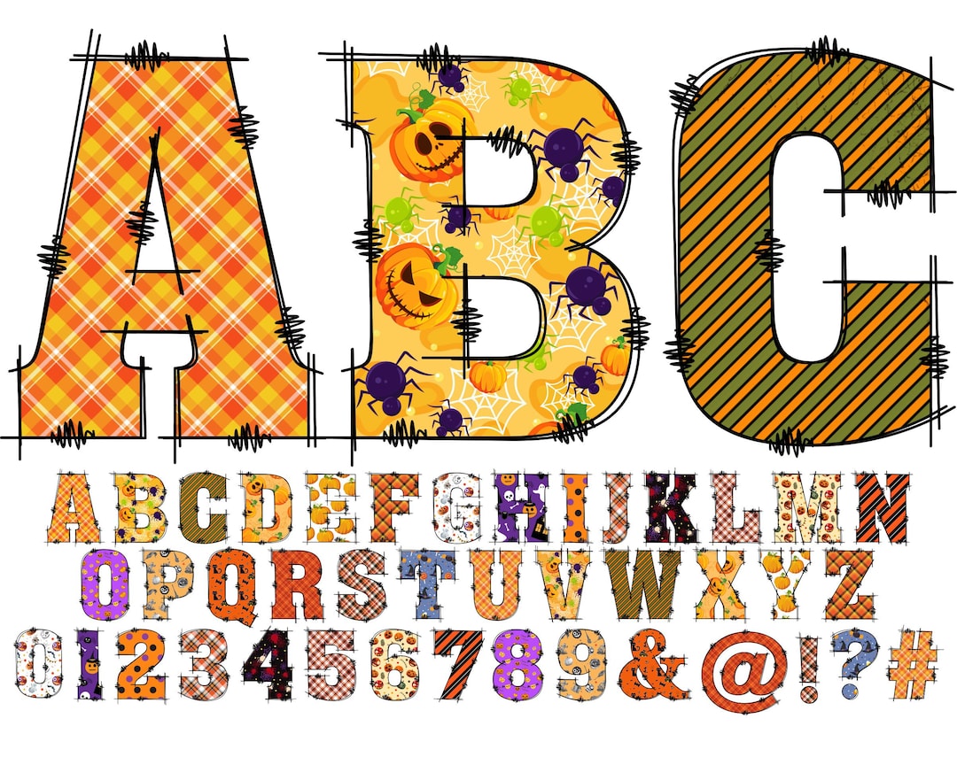 Halloween Clipart Alphabet PNG, Doodle Alphabet Clip Art, Transparent ...