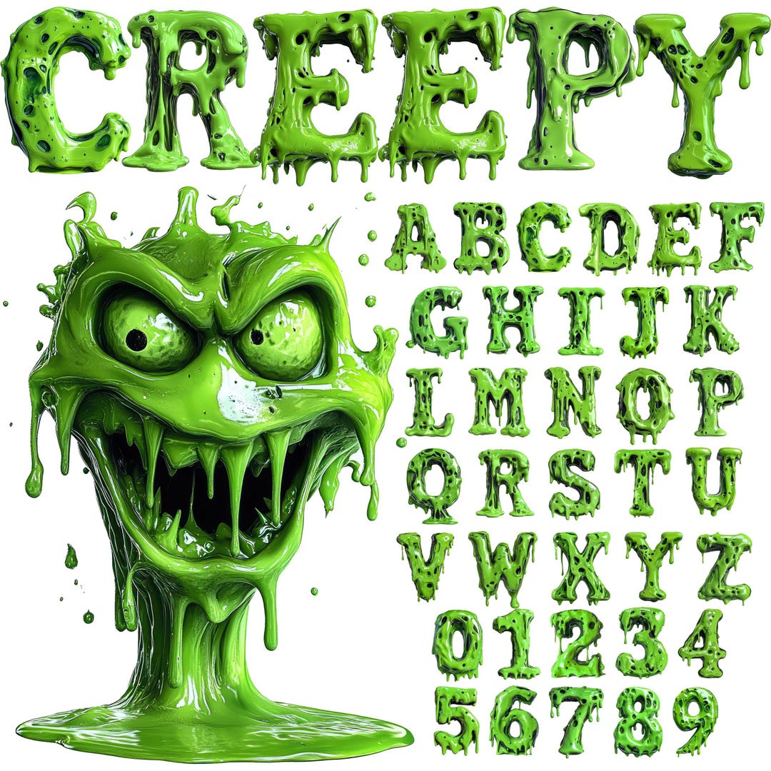 Halloween Creepy Alphabet PNG, Slime Alphabet Clip Art, Transparent PNG ...