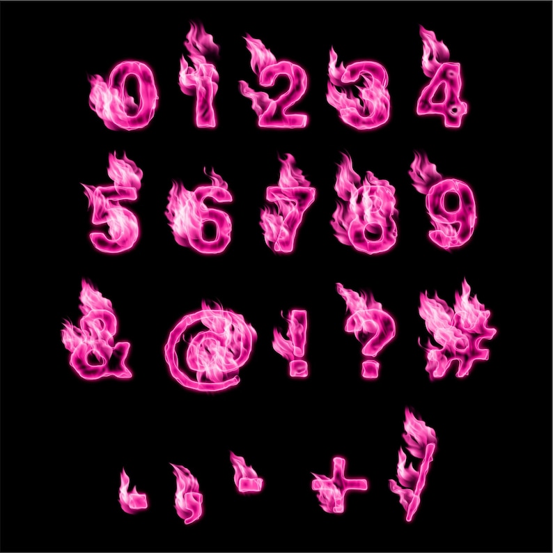 Pink Fire PNG Letters Transparent Background Flame Alphabet - Etsy