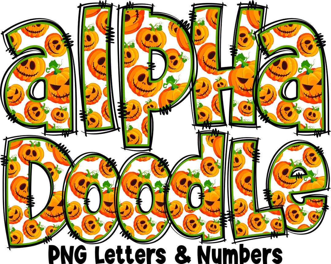Halloween Alphabet PNG, Halloween, Halloween Day, Alpha Doodle, PNG ...