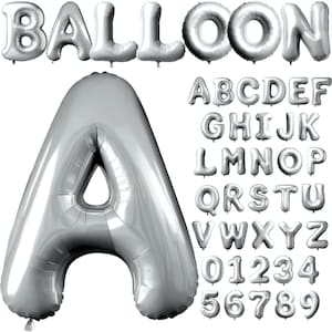 Silver Balloon PNG Letters, Transparent Background, Silver Balloon ...