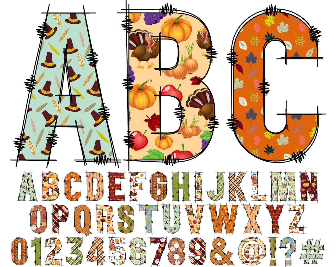 Thanksgiving Clipart Alphabet PNG, Watercolor, Transparent PNG, Doodle ...
