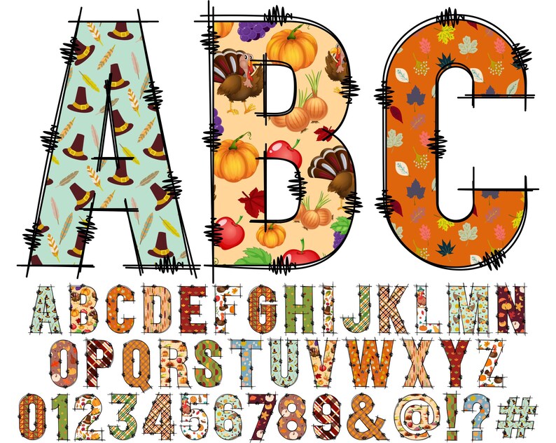 Thanksgiving Clipart Alphabet PNG, Watercolor, Transparent PNG, Doodle ...