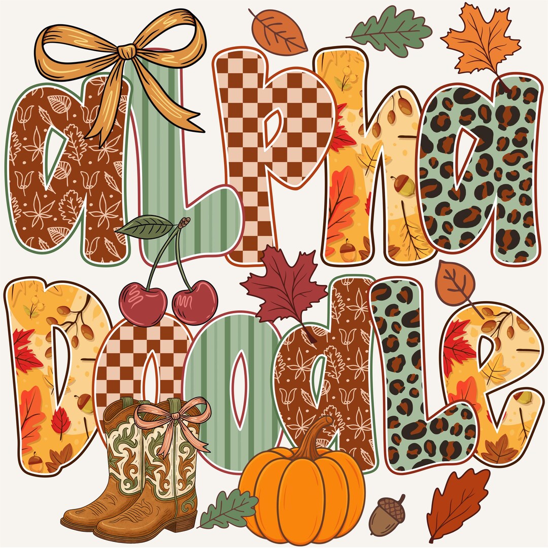 Preppy Fall Alphabet, Preppy Fall PNG, Fall Preppy Monogram ...