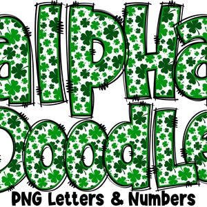St Patrick's Day Letters PNG, Shamrock Alphabet, Doodle Irish, St Paddy ...