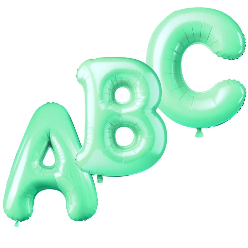 Aqua Balloon PNG Letters, Transparent Background, Balloon Alphabet Clip ...