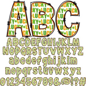 St Patrick's Day Letters PNG, Shamrock Alphabet, Alpha Doodle, St Paddy ...