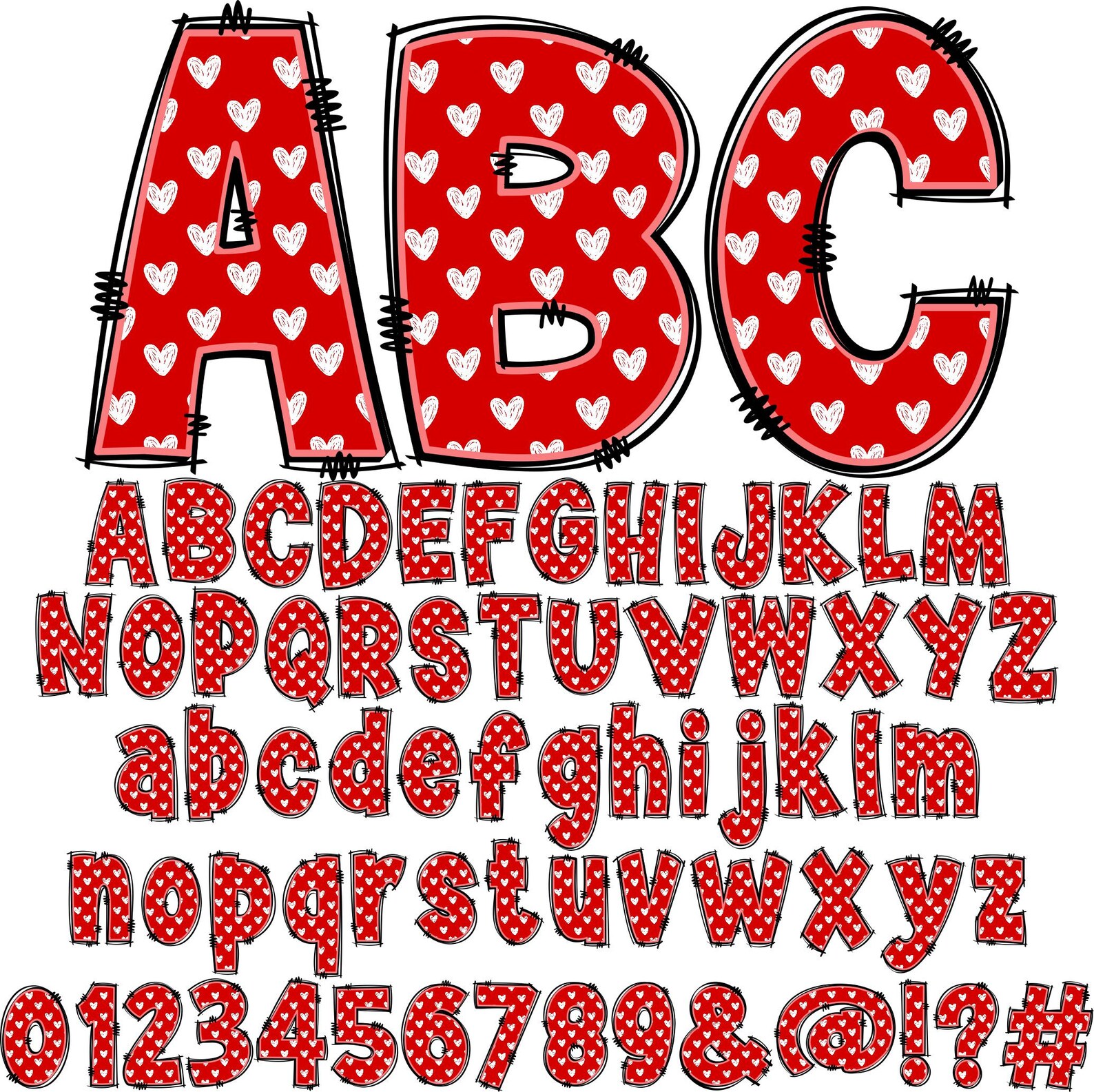 Valentine's Day Alphabet PNG Valentines Letters - Etsy