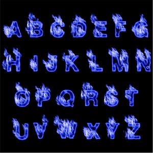 Blue Fire PNG Letters, Transparent Background, Flame Alphabet Clip Art ...