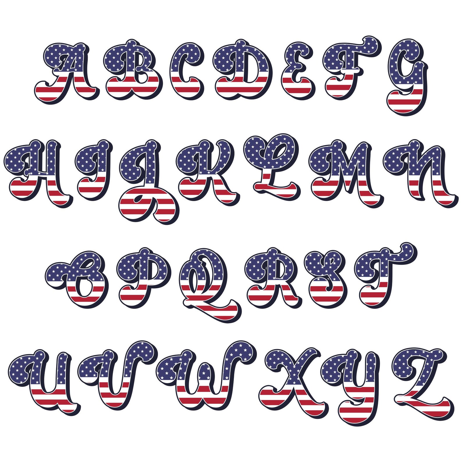 Retro Independence Day Letters PNG, 4th of July Letters, Patriotic ...