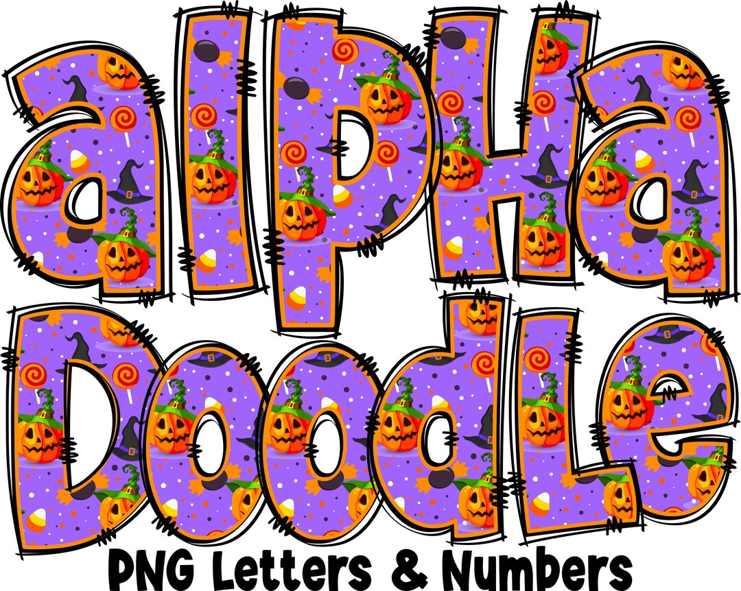 Halloween Alphabet PNG, Halloween, Halloween Day, Alpha Doodle, PNG ...