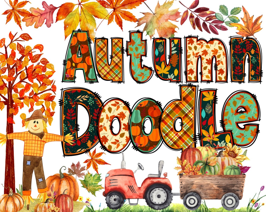 BUNDLE Autumn Fall Alphabet PNG, Alpha Doodle, PNG Letters, Fall ...