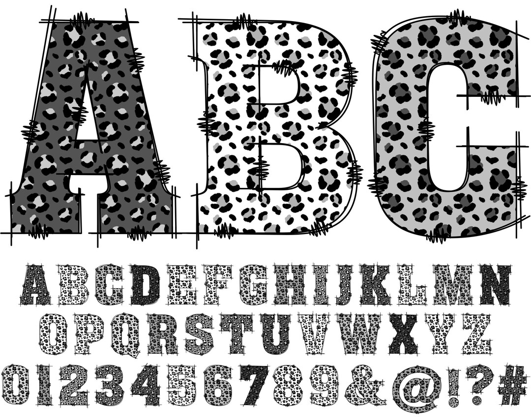 Leopard Print Colorful Alphabet PNG, Doodle Alphabet Clip Art ...