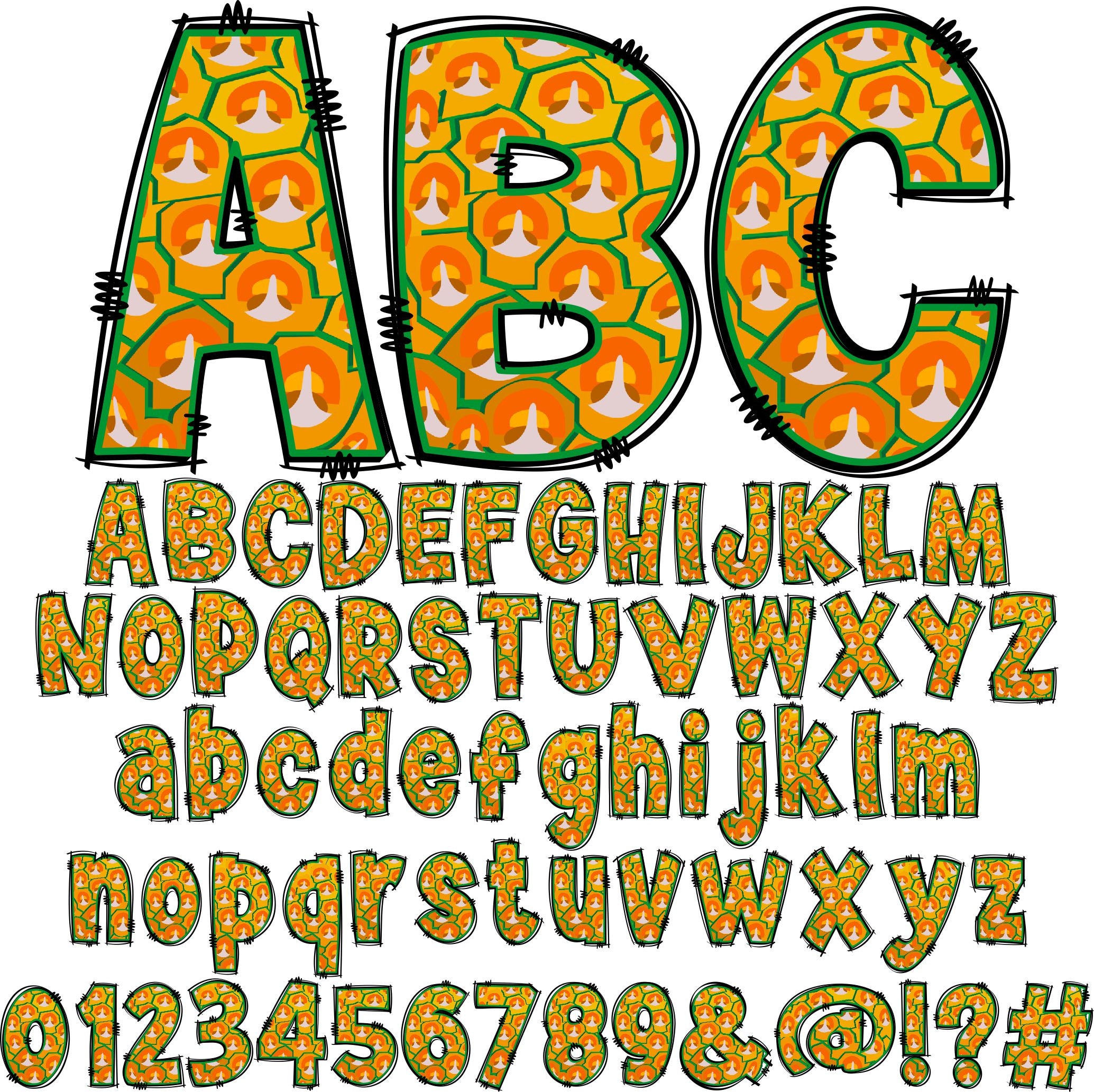 BUNDLE Fruit Alphabet PNG, Fruit Letters, Fruit Doodle, Alpha Doodle ...