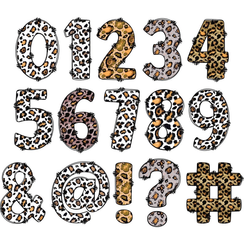 Leopard Print Alphabet PNG Doodle Alphabet Clip Art | Etsy