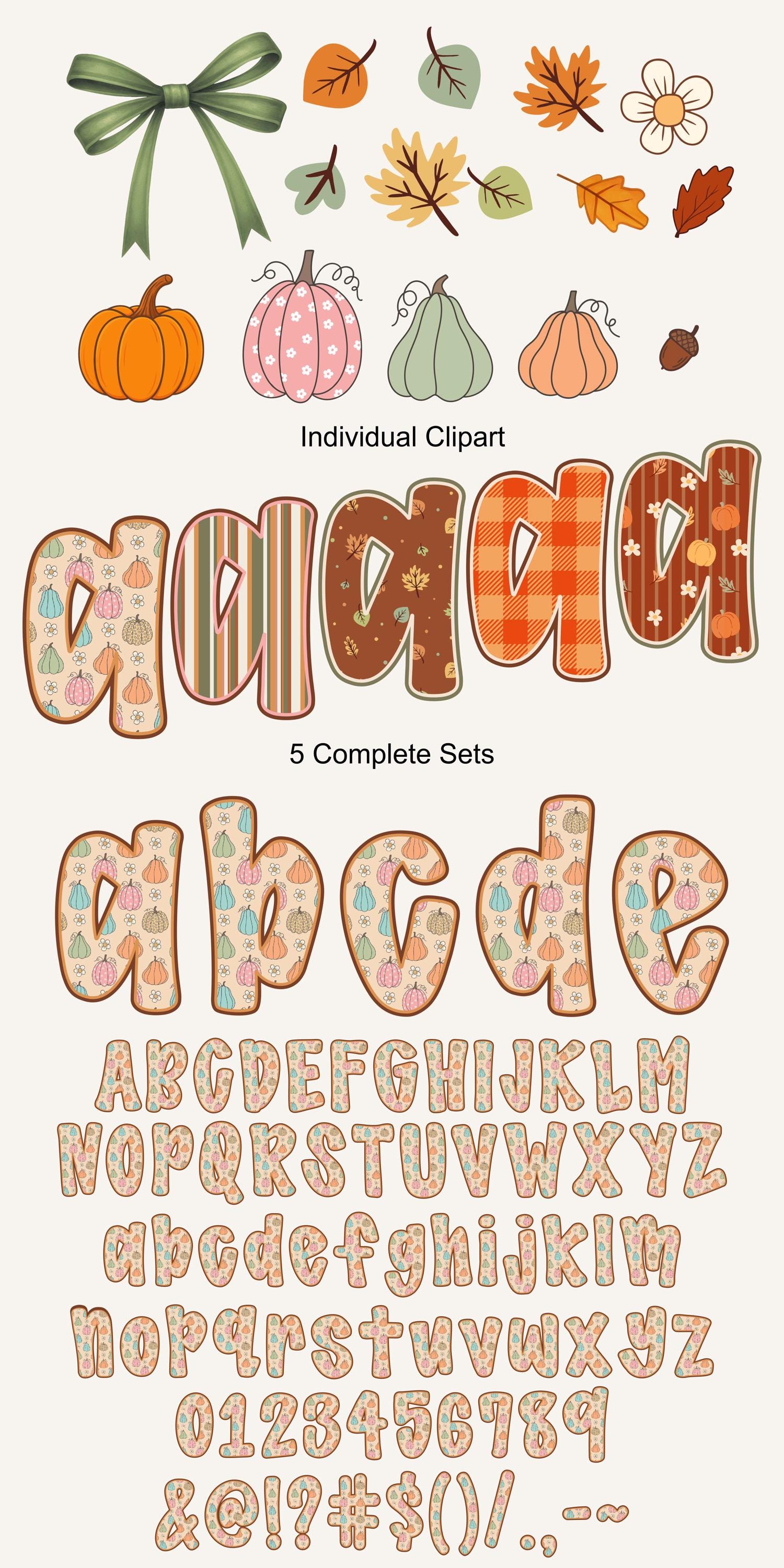 Preppy Fall Alphabet, Preppy Fall PNG, Fall Preppy Monogram ...