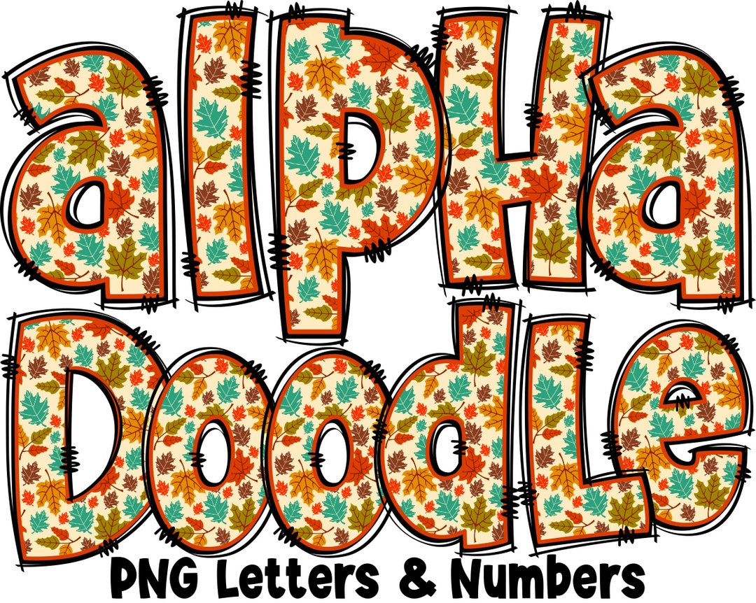 Fall Autumn Letters & Numbers PNG, Alpha Doodle, PNG Letters, Fall ...
