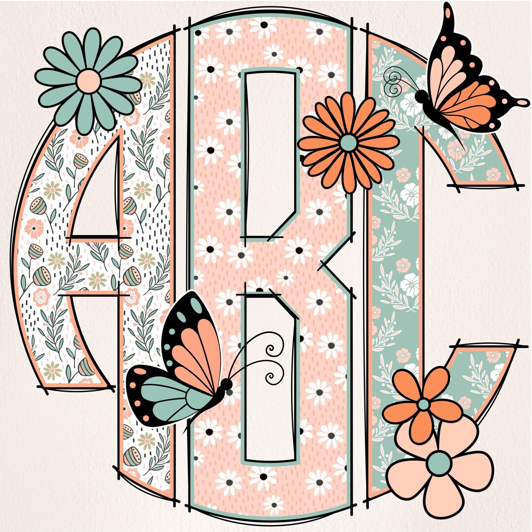 Monogram PNG Letters, Circle Monogram, Alpha Monogram, PNG Letters ...