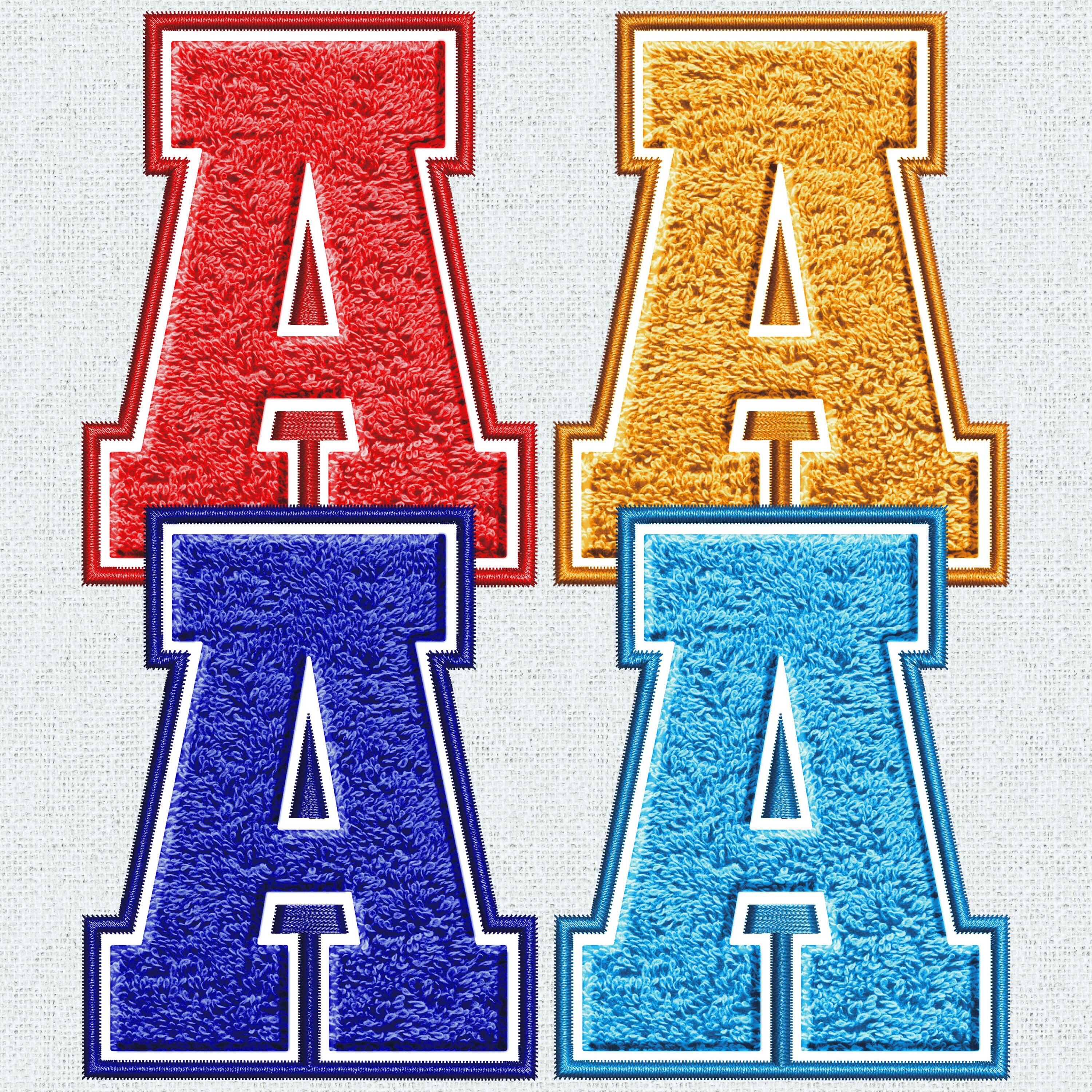 Faux Embroidery Chenille Letters BUNDLE, Faux Chenille Patch, Chenille ...