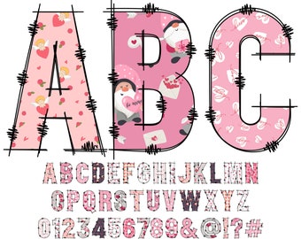 Valentine's Day Letters PNG Love Alphabet Clip Art PNG | Etsy