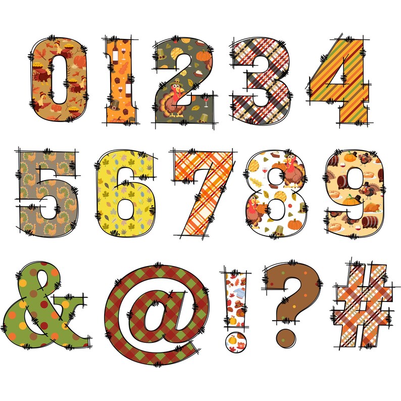 Thanksgiving Clipart Alphabet PNG, Doodle Alphabet, Transparent, Doodle ...