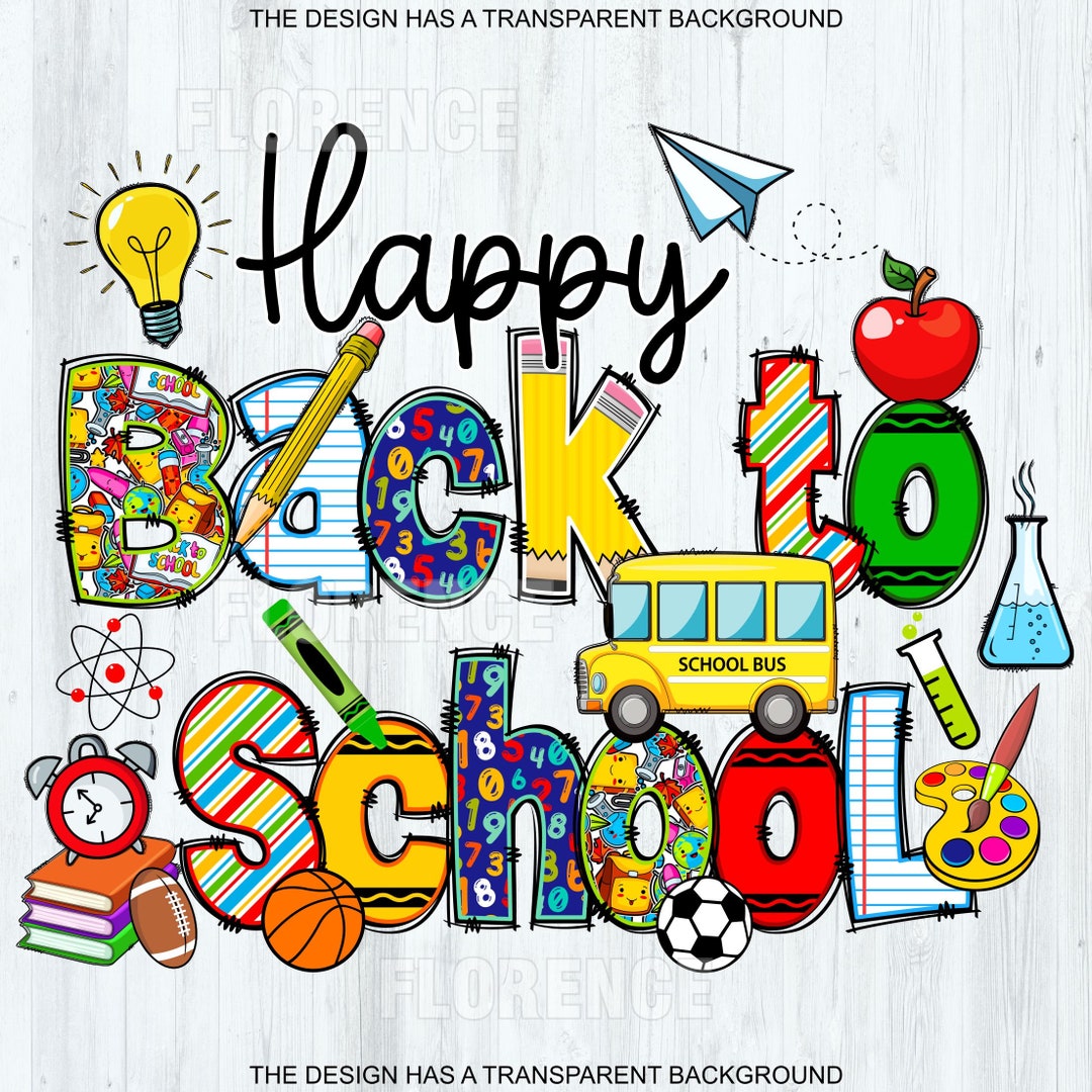 Happy Back to School PNG, Alpha Doodle, PNG Letters, Doodle Letters PNG ...