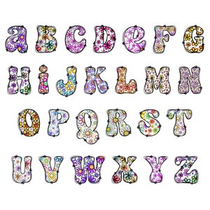 Spring Floral Alphabet PNG, Doodle Alpha, Doodle Flowers, Doodle ...