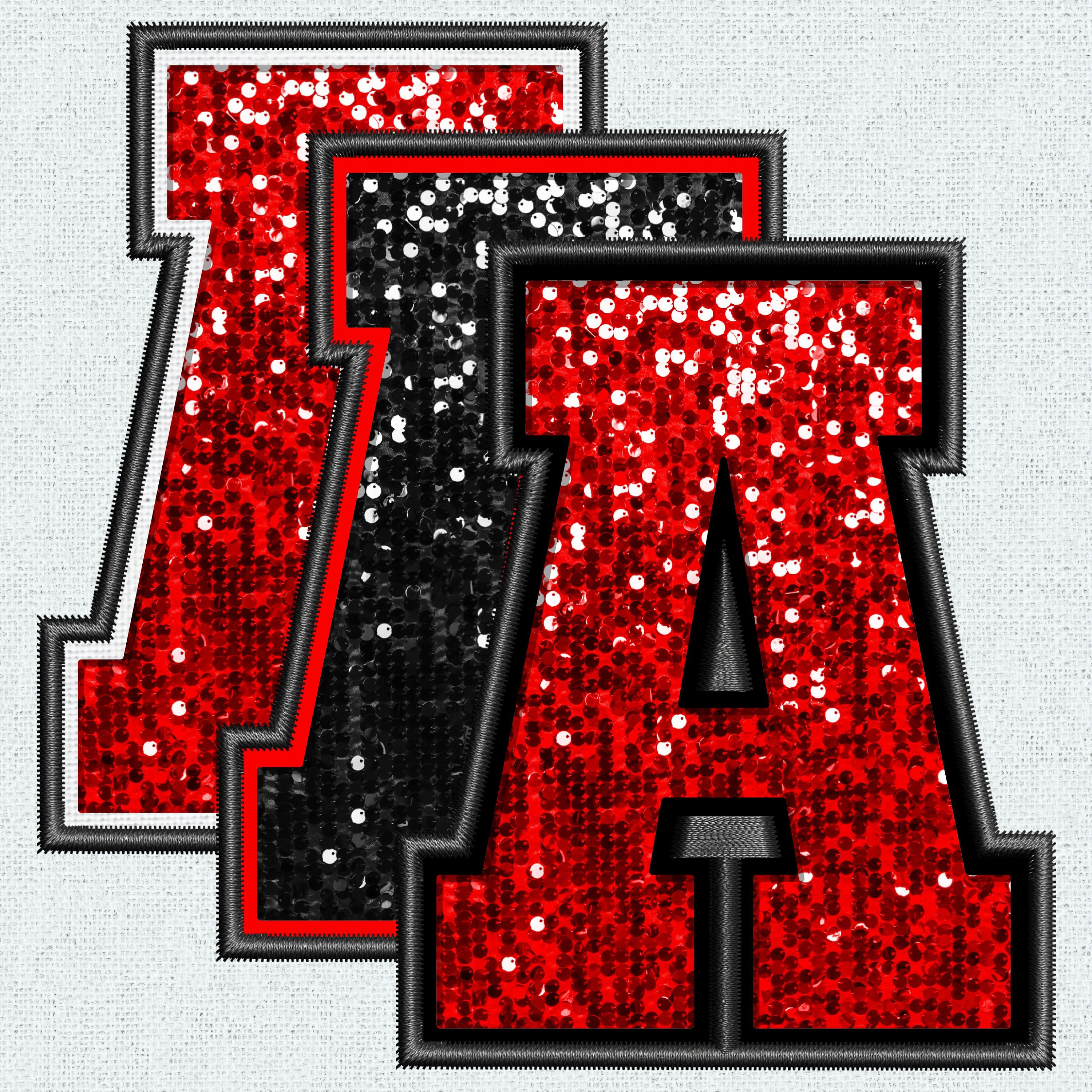 Faux Embroidery Sequin Letters BUNDLE, Faux Sequin Patch, Faux Sequin ...