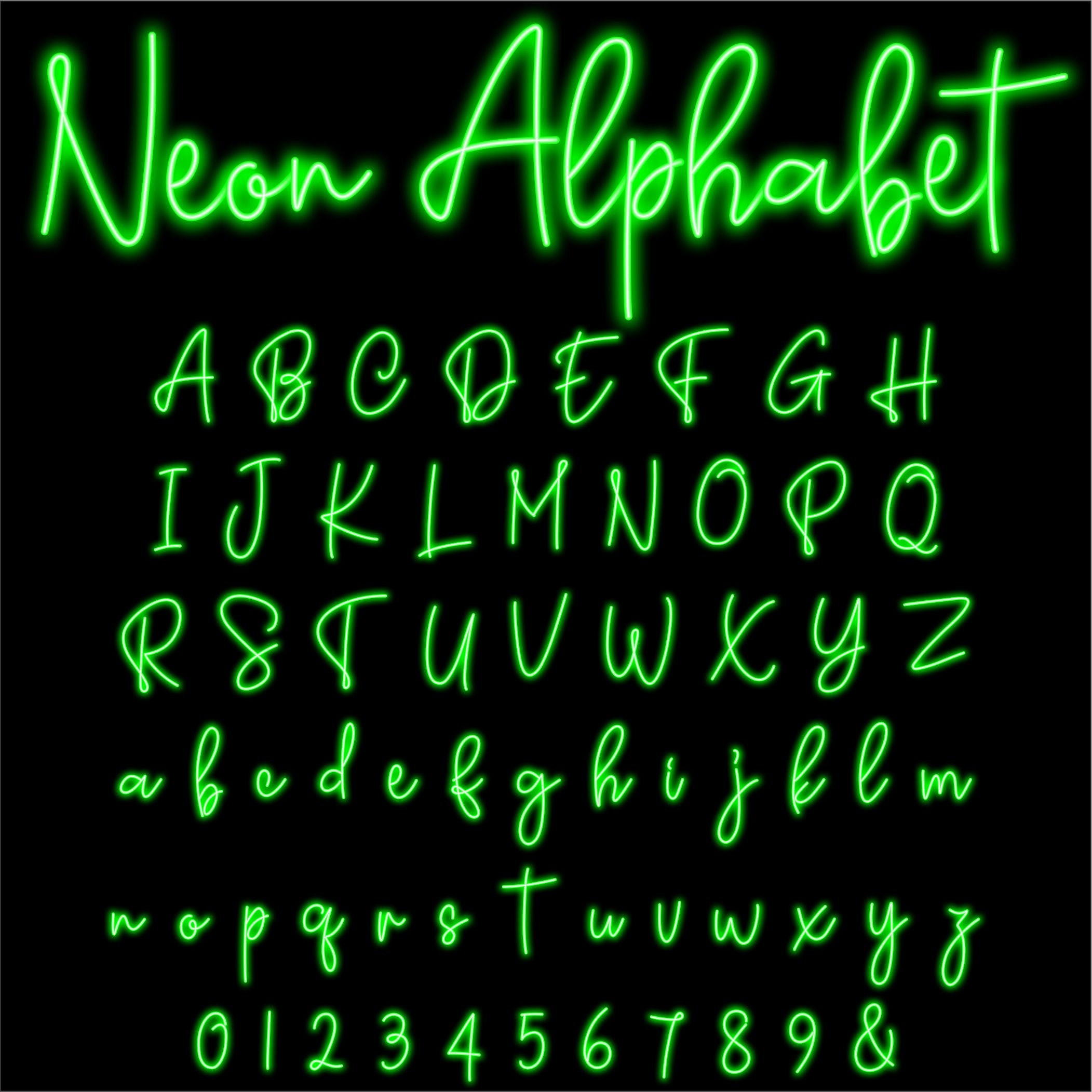 Green Marquee Letters PNG, Light Bulbs Letters, PNG Letters, 3D Letters ...
