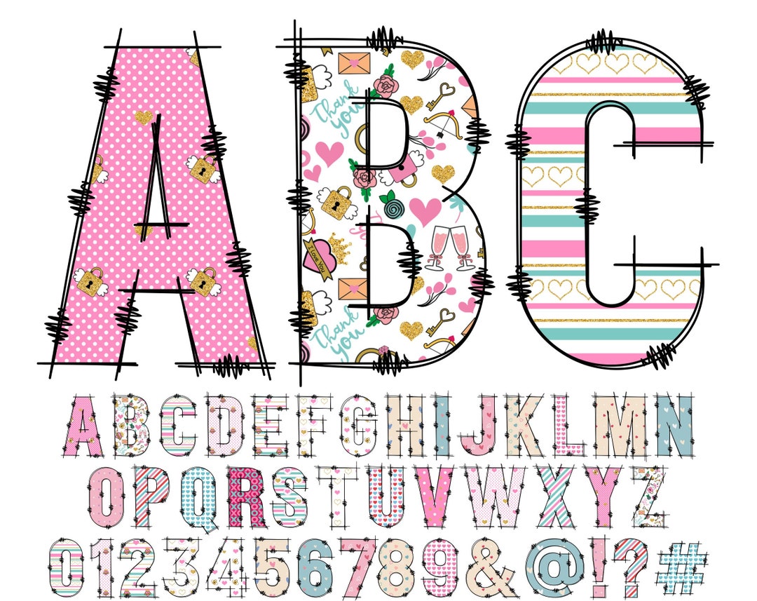 Valentine's Day Letters PNG, Love Letters Clip Art, PNG, Doodle ...